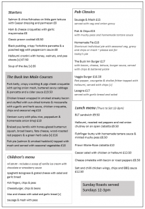 Menu – The Buck Inn at Wrelton